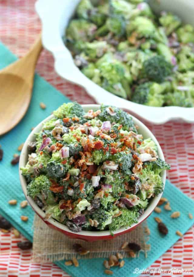 Skinny Broccoli Salad - Belle of the Kitchen