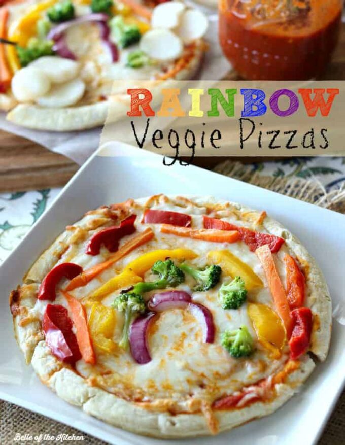 Rainbow Veggie Pizzas - Belle of the Kitchen
