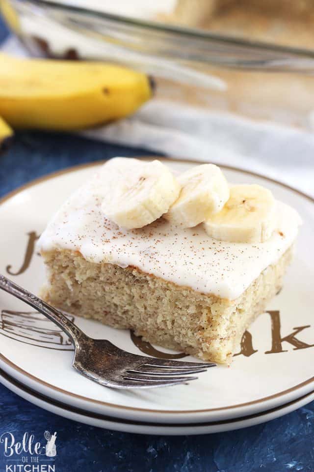 Banana Cake with Vanilla Frosting - Belle of the Kitchen
