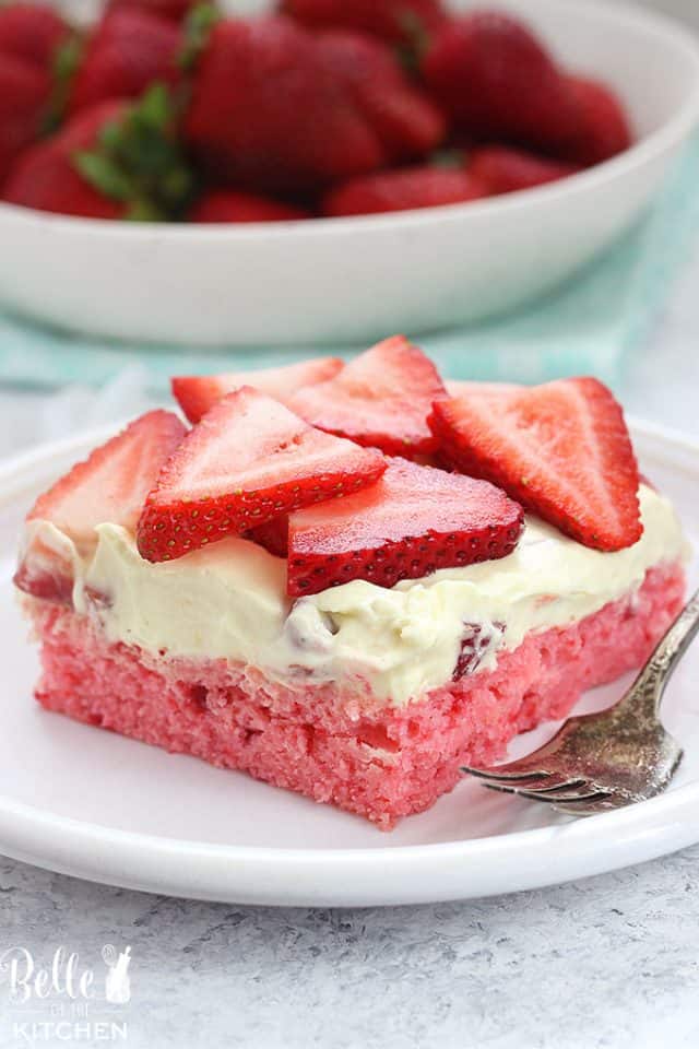 Skinny Strawberry Cake Recipe - Belle of the Kitchen