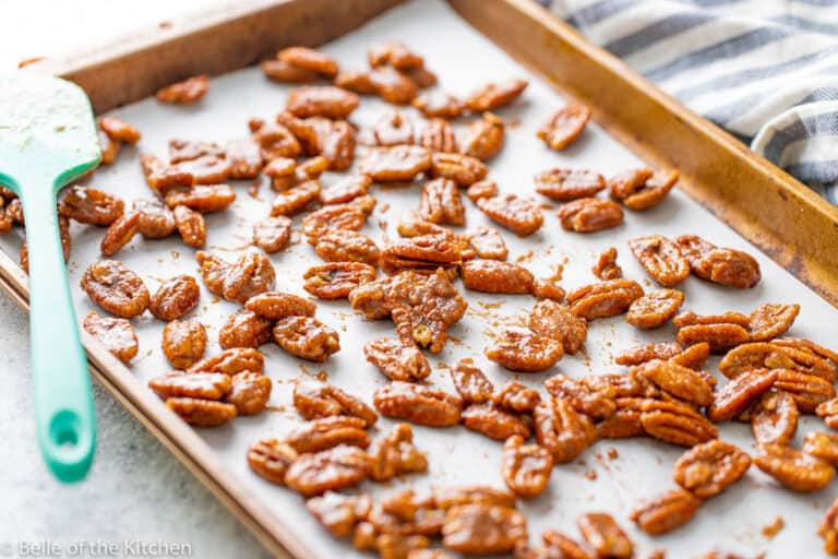 Cinnamon & Sugar Roasted Pecans Recipe - Belle of the Kitchen