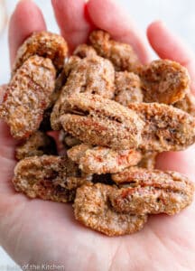 Cinnamon & Sugar Roasted Pecans Recipe - Belle of the Kitchen