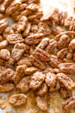 Cinnamon & Sugar Roasted Pecans Recipe - Belle of the Kitchen