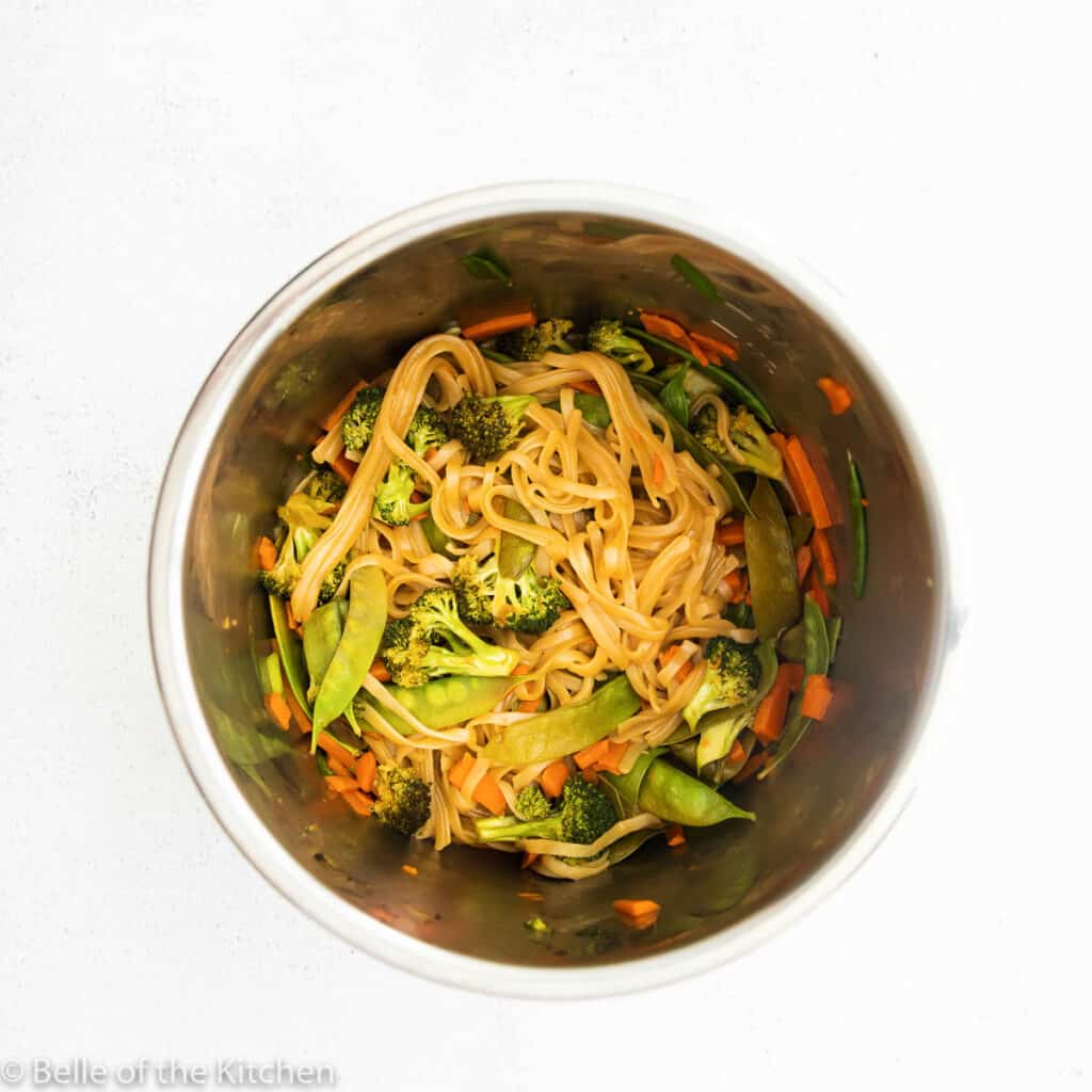 Instant Pot Stir Fry Rice Noodles Recipe - Belle of the Kitchen