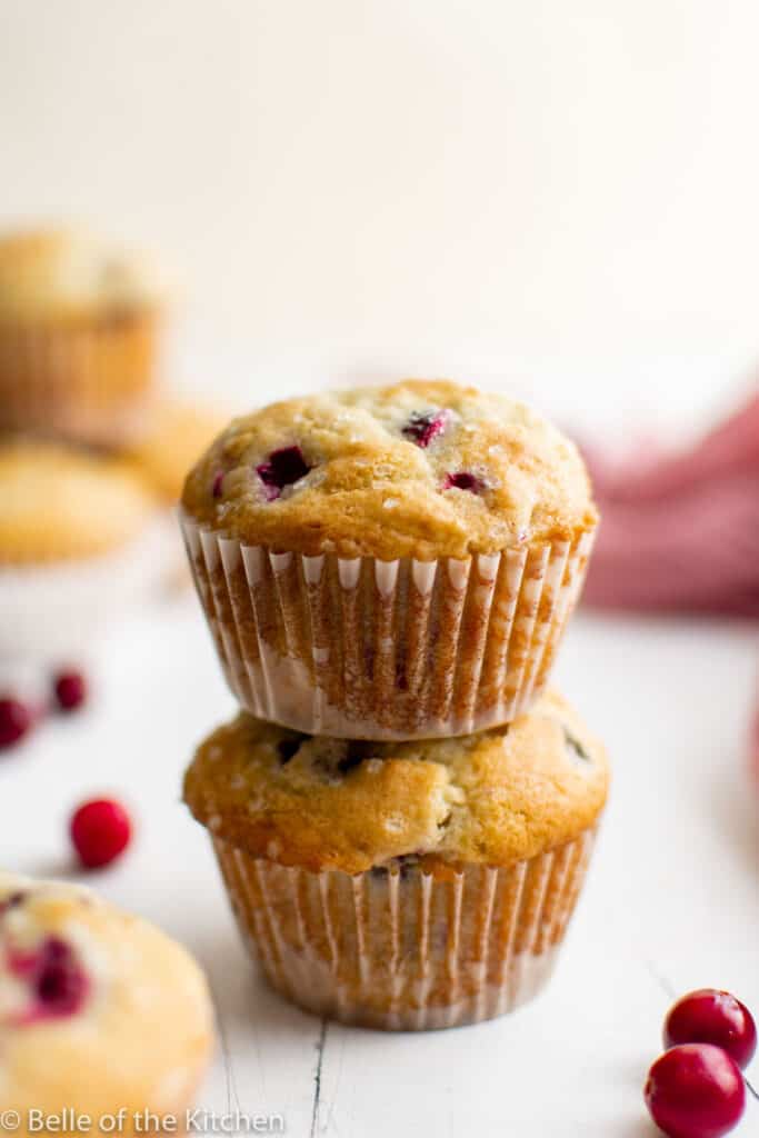 Cranberry Muffins Recipe - Belle of the Kitchen