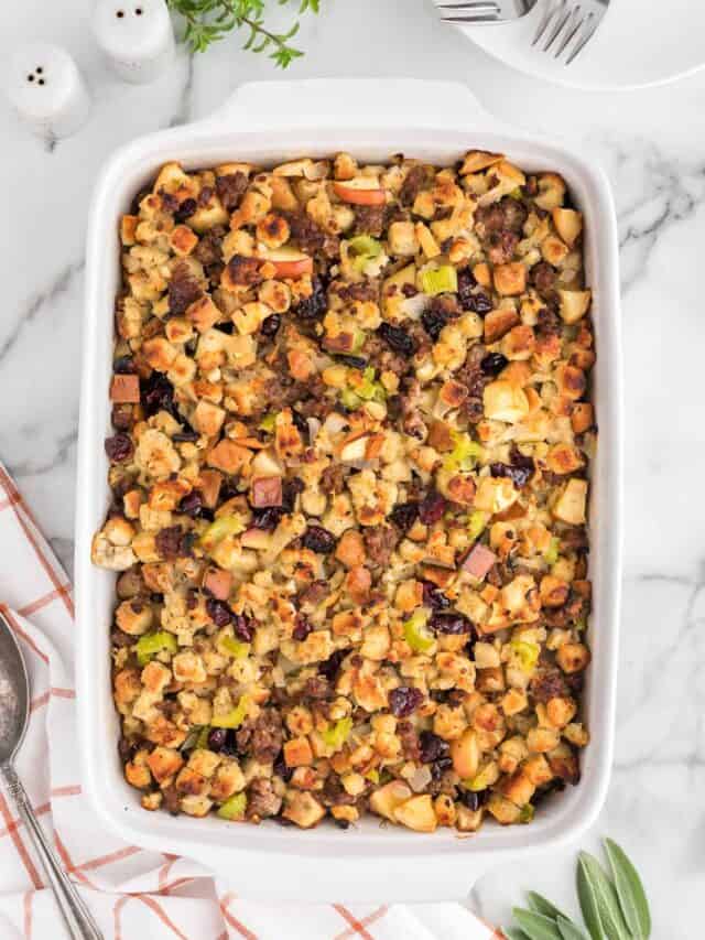 Delicious Apple Sausage Stuffing Story - Belle of the Kitchen
