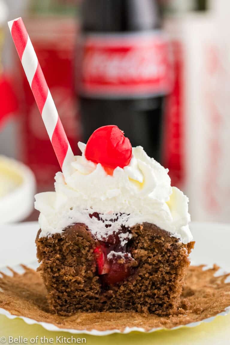 Coca Cola Chocolate Cherry Cupcakes - Belle of the Kitchen