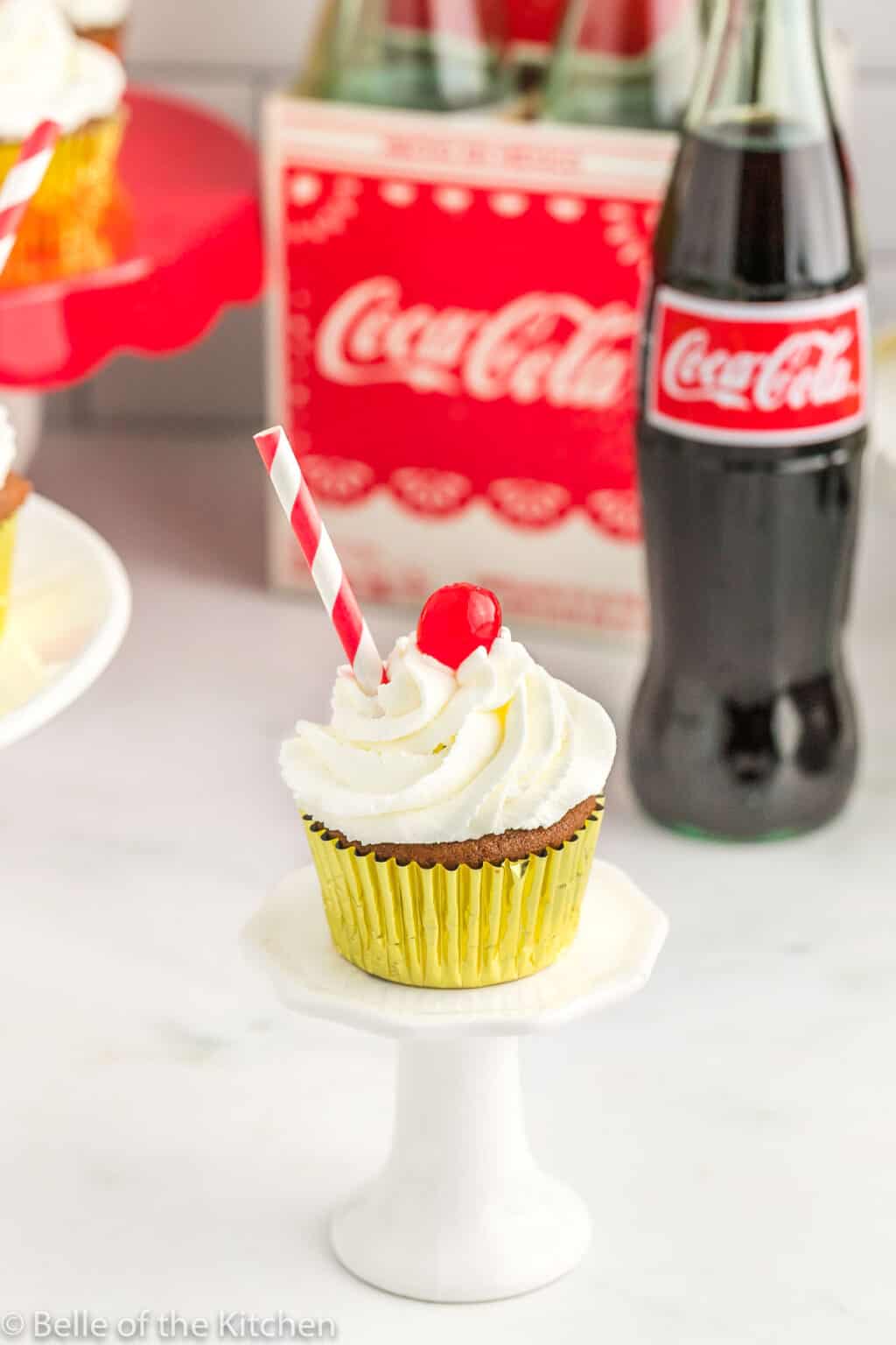 Coca Cola Chocolate Cherry Cupcakes - Belle of the Kitchen
