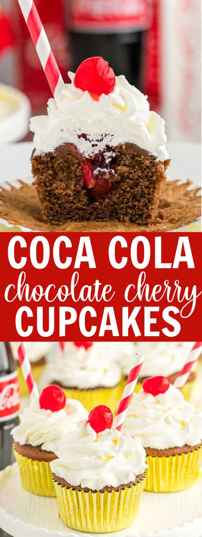 Coca Cola Chocolate Cherry Cupcakes - Belle of the Kitchen
