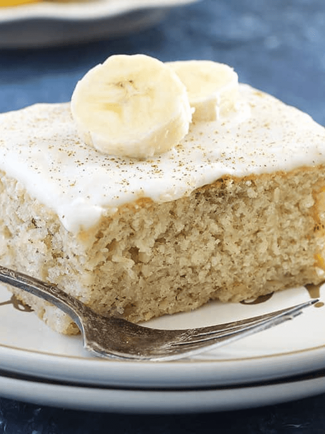 Banana Cake with Vanilla Frosting Story - Belle of the Kitchen