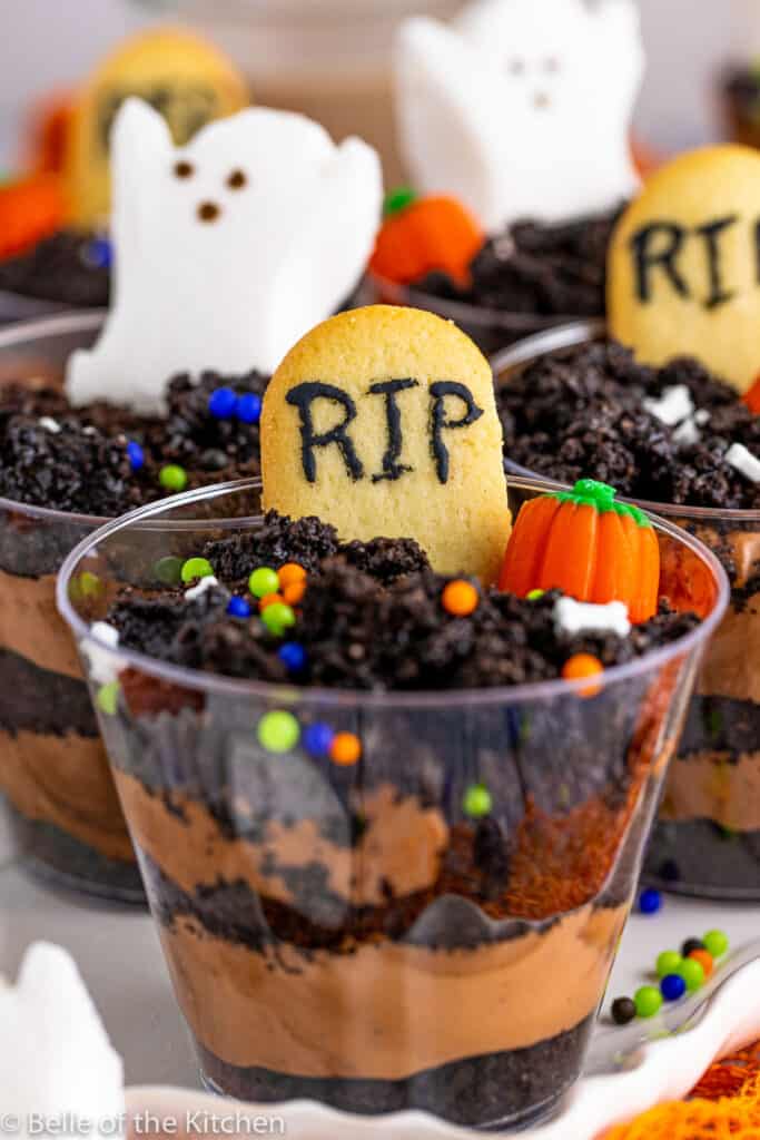 Halloween Dirt Cups - Belle of the Kitchen