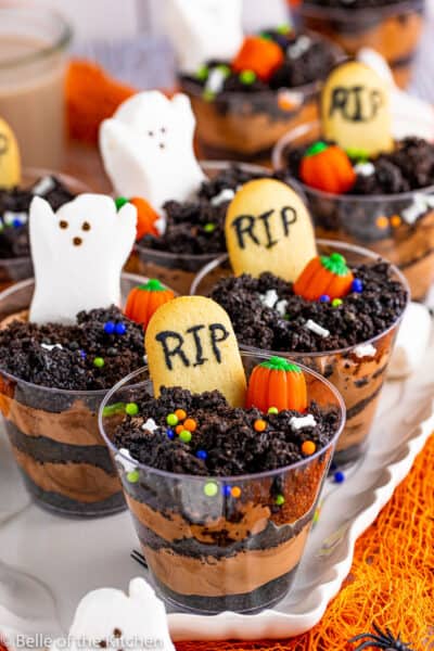 Halloween Dirt Cups - Belle of the Kitchen