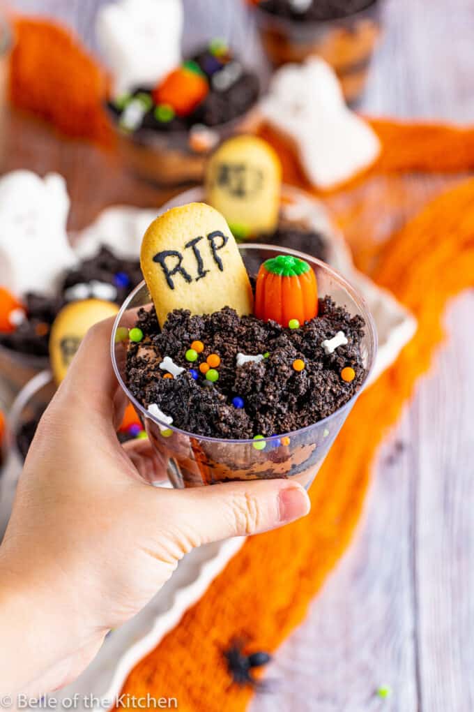 Halloween Dirt Cups - Belle of the Kitchen