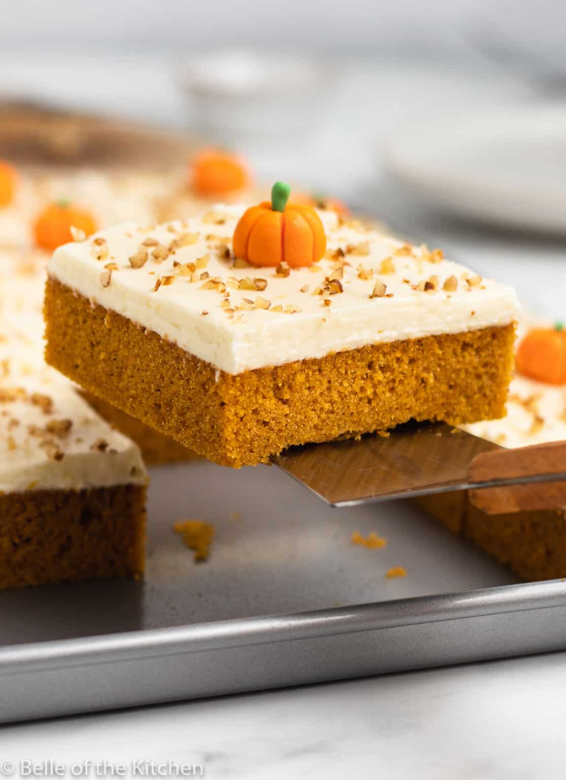 Pumpkin Sheet Cake Recipe - Belle of the Kitchen