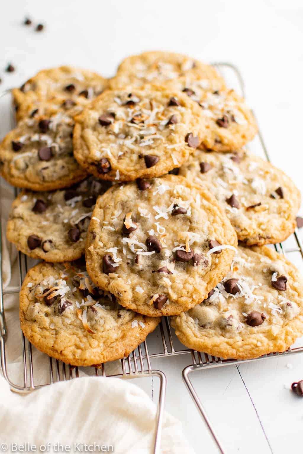 Coconut Chocolate Chip Cookies - Belle of the Kitchen
