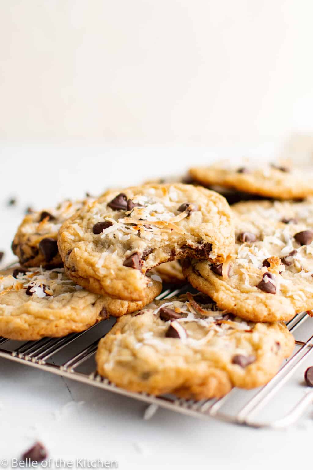 Coconut Chocolate Chip Cookies - Belle of the Kitchen