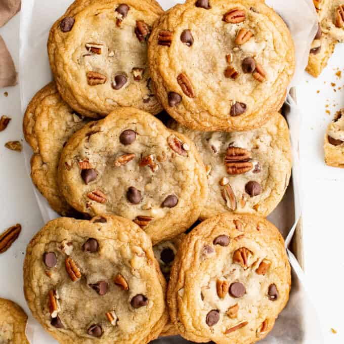 Pecan Chocolate Chip Cookies - Belle of the Kitchen