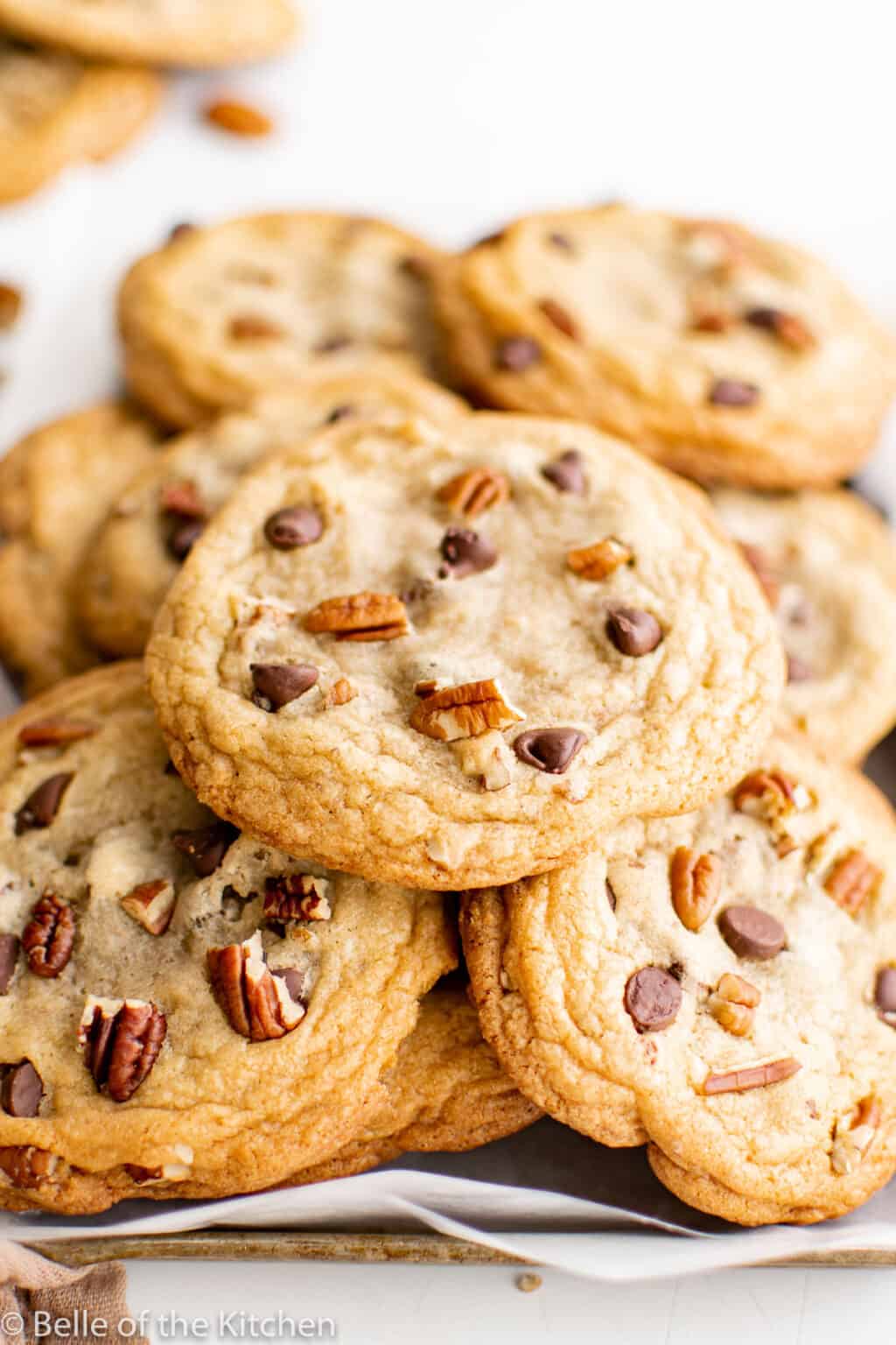 Pecan Chocolate Chip Cookies - Belle of the Kitchen