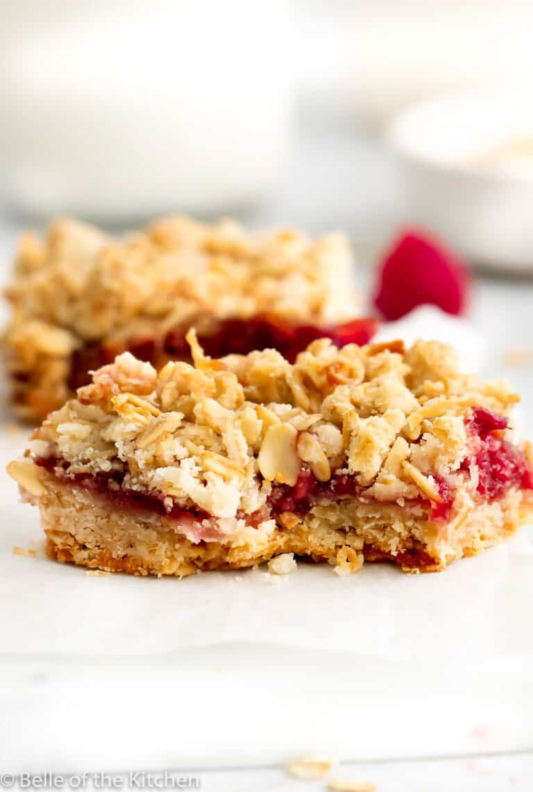 Raspberry Oatmeal Bars - Belle of the Kitchen