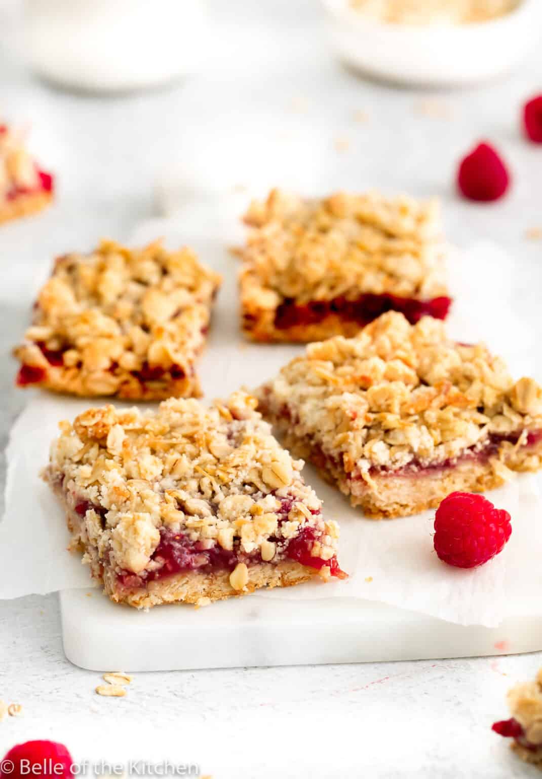 Raspberry Oatmeal Bars - Belle of the Kitchen
