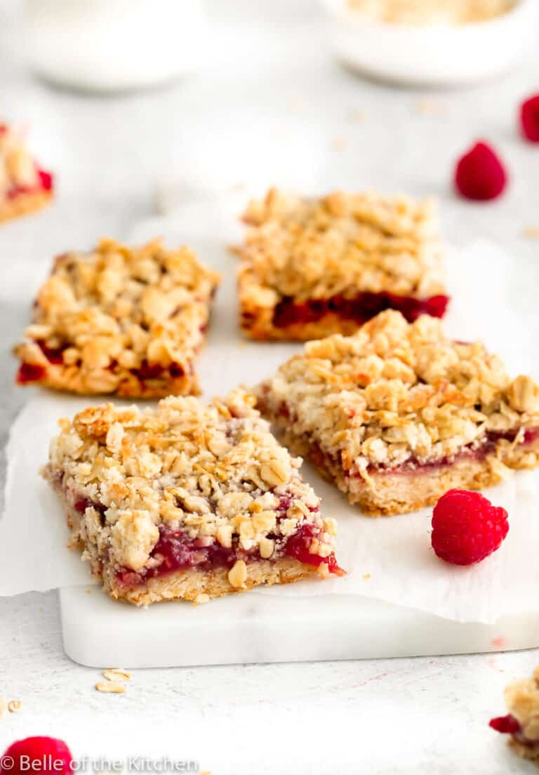 Raspberry Oatmeal Bars - Belle of the Kitchen