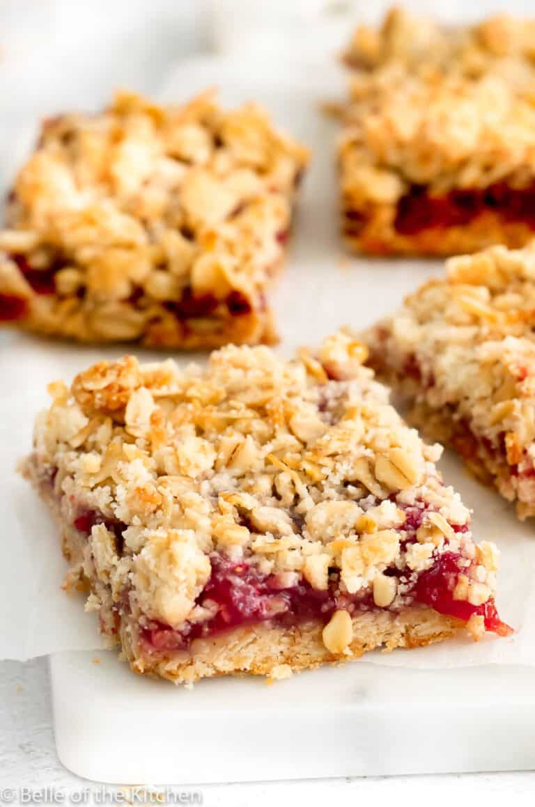 Raspberry Oatmeal Bars - Belle of the Kitchen