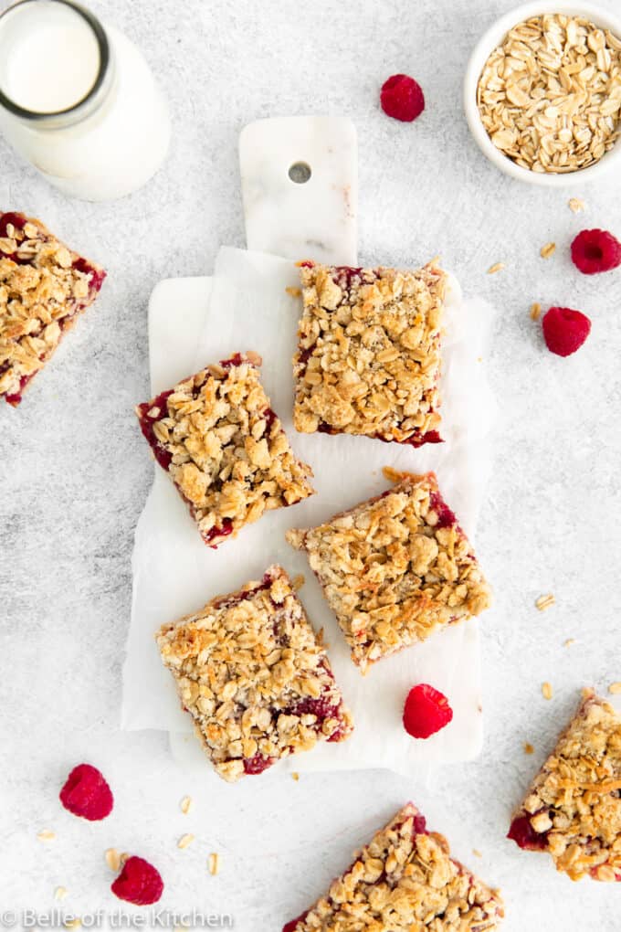 Raspberry Oatmeal Bars - Belle of the Kitchen
