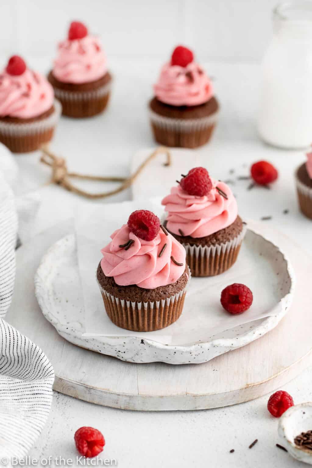 Chocolate Raspberry Cupcakes - Belle of the Kitchen