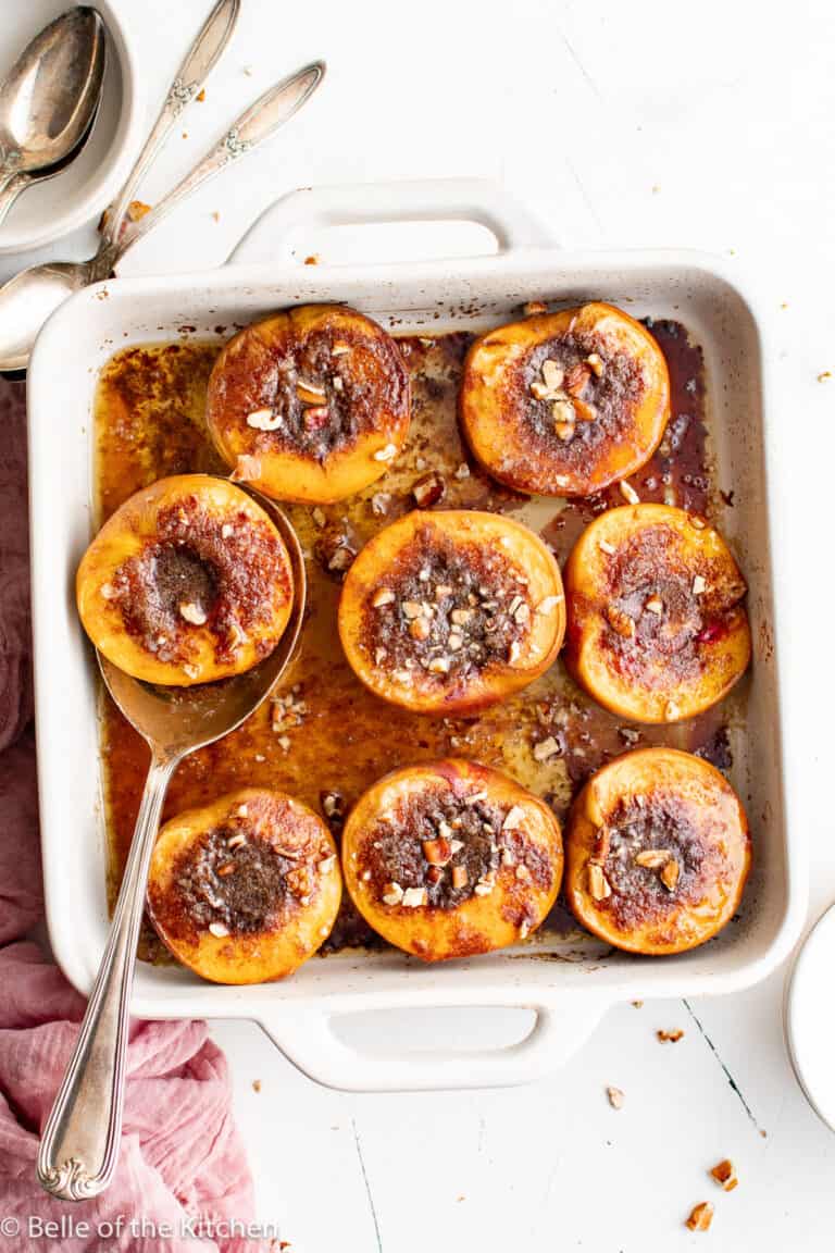 Easy Roasted Peaches Recipe - Belle of the Kitchen