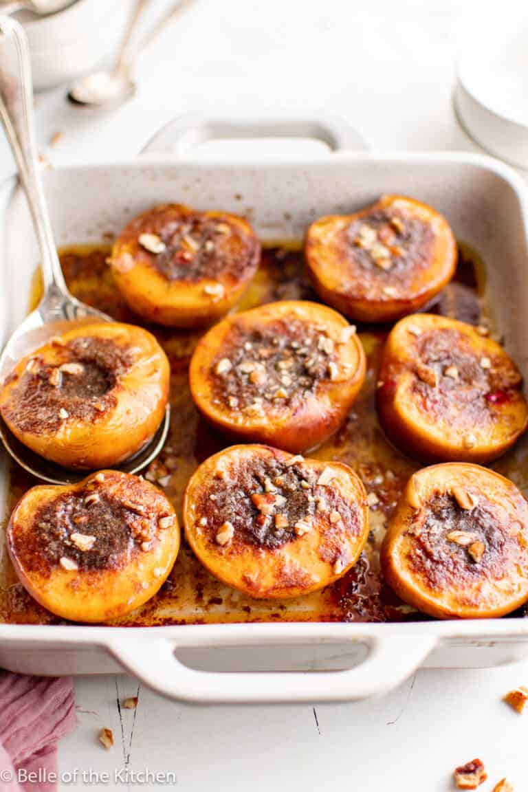 Easy Roasted Peaches Recipe - Belle of the Kitchen