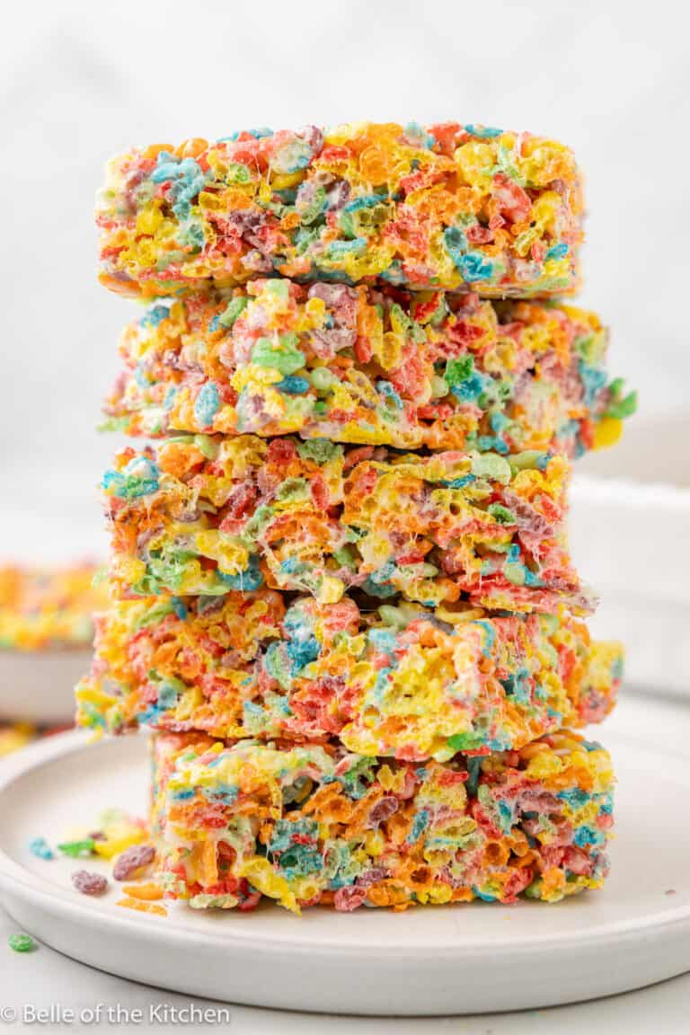 Fruity Pebble Rice Crispy Treats - Belle of the Kitchen