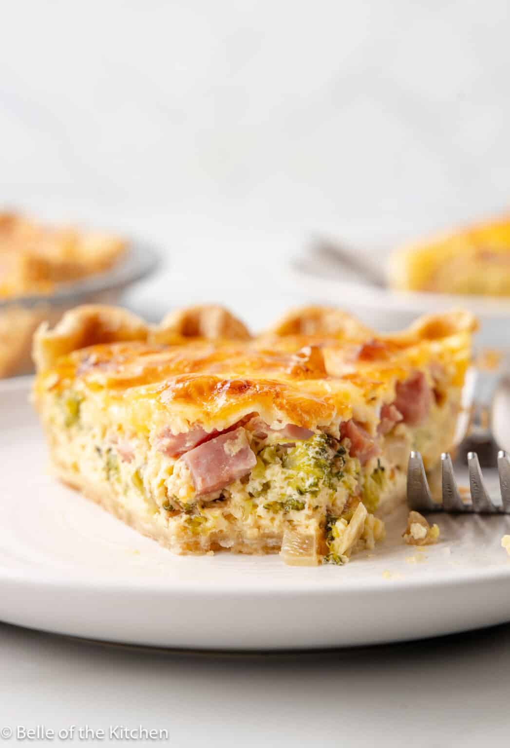 Ham and Broccoli Quiche - Belle of the Kitchen