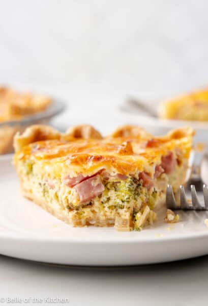 Ham and Broccoli Quiche - Belle of the Kitchen