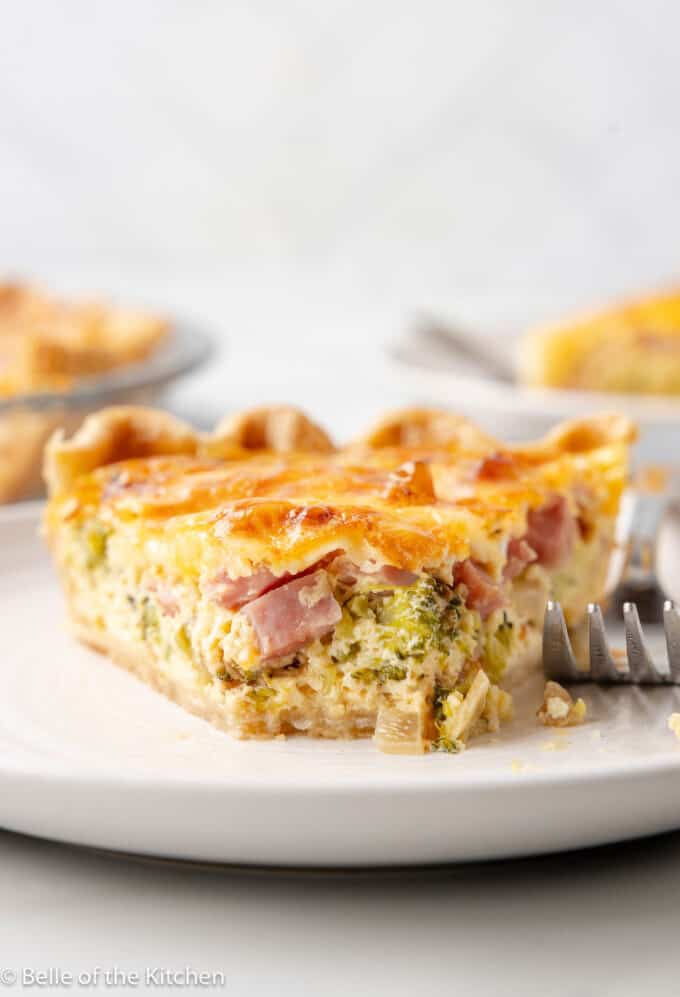 Ham and Broccoli Quiche - Belle of the Kitchen