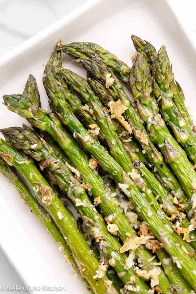Garlic Parmesan Roasted Asparagus Recipe - Belle of the Kitchen