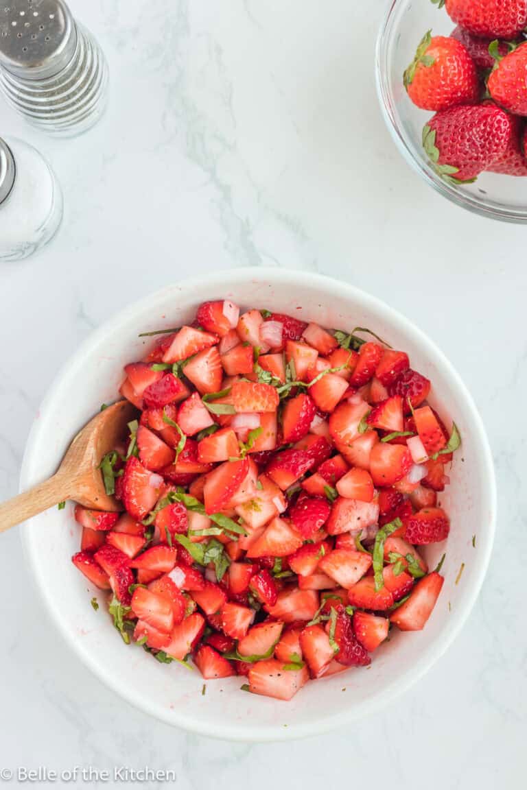 Easy Strawberry Salsa Recipe - Belle of the Kitchen