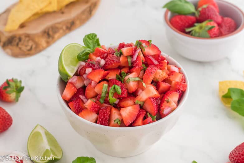Easy Strawberry Salsa Recipe - Belle of the Kitchen