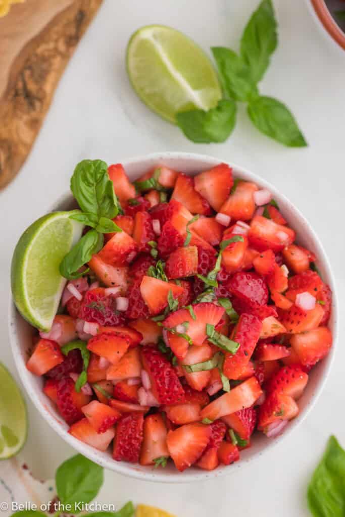 Easy Strawberry Salsa Recipe - Belle of the Kitchen