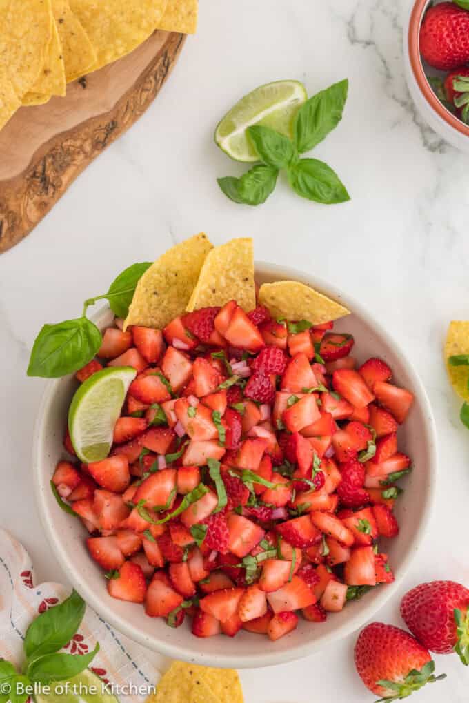 Easy Strawberry Salsa Recipe - Belle of the Kitchen