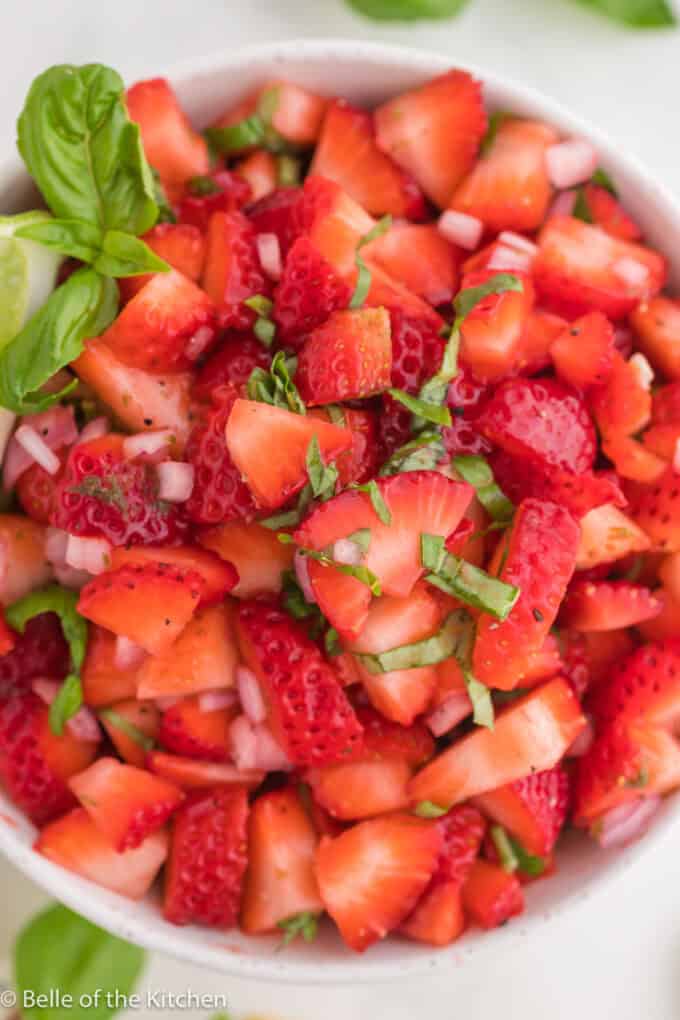 Easy Strawberry Salsa Recipe - Belle of the Kitchen