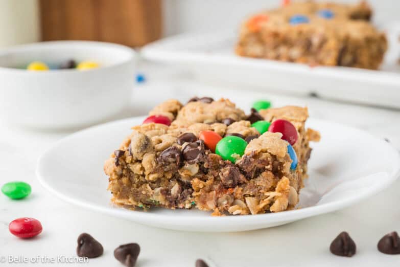 The Best Monster Cookie Bars - Belle of the Kitchen