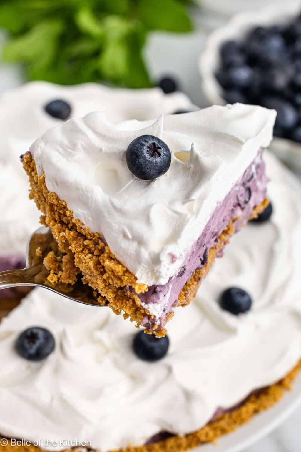 Blueberry Cream Cheese Pie (No Bake Recipe!) - Belle of the Kitchen