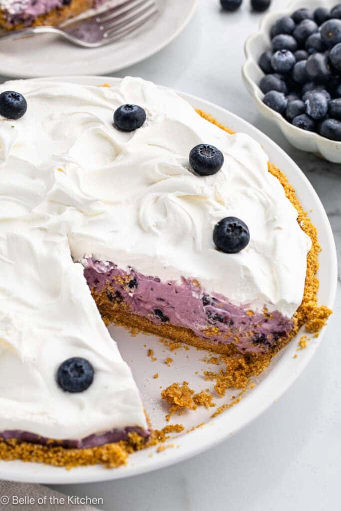 Blueberry Cream Cheese Pie (No Bake Recipe!) - Belle of the Kitchen