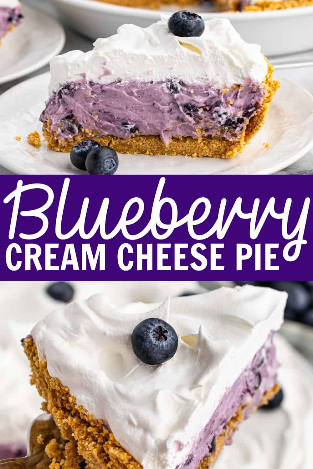 Blueberry Cream Cheese Pie (No Bake Recipe!) - Belle of the Kitchen