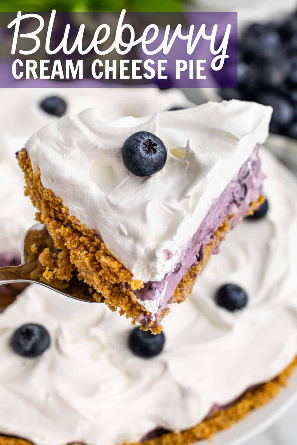 Blueberry Cream Cheese Pie (No Bake Recipe!) - Belle of the Kitchen