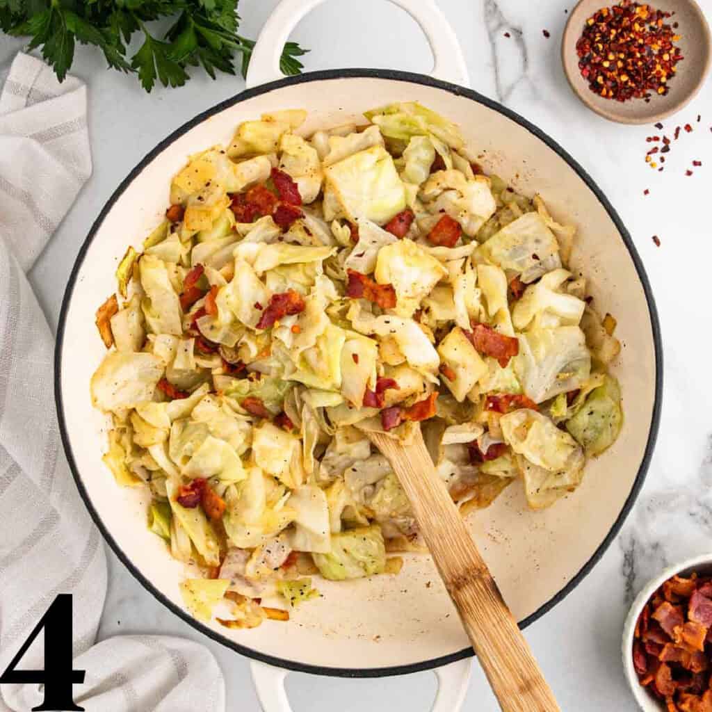 Southern Fried Cabbage with Bacon Recipe - Belle of the Kitchen