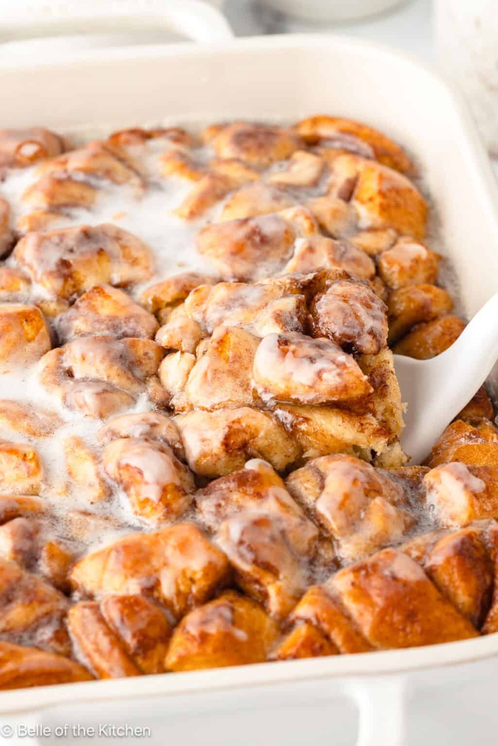 Easy Cinnamon Roll Casserole Recipe - Belle of the Kitchen